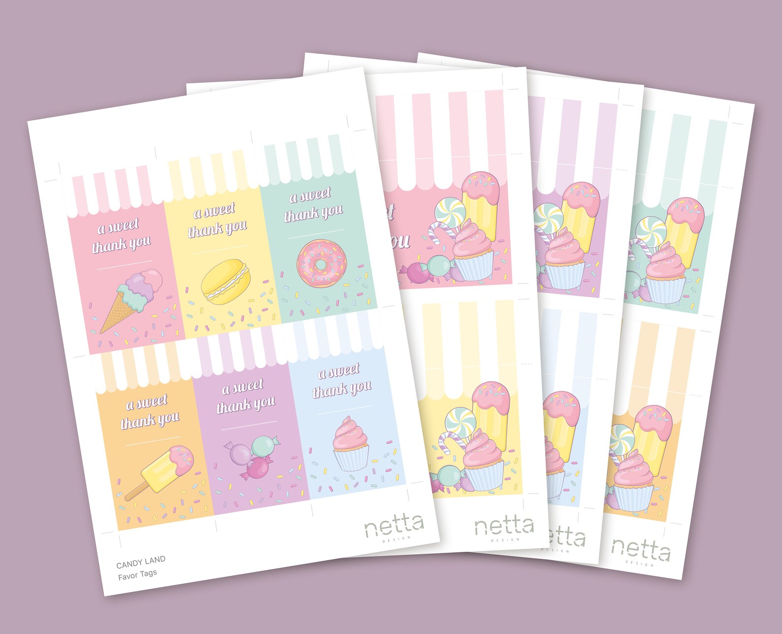 Printable Candy Land Gift Tags, Sweet Shoppe Favor Tags, Candyland Bag ...