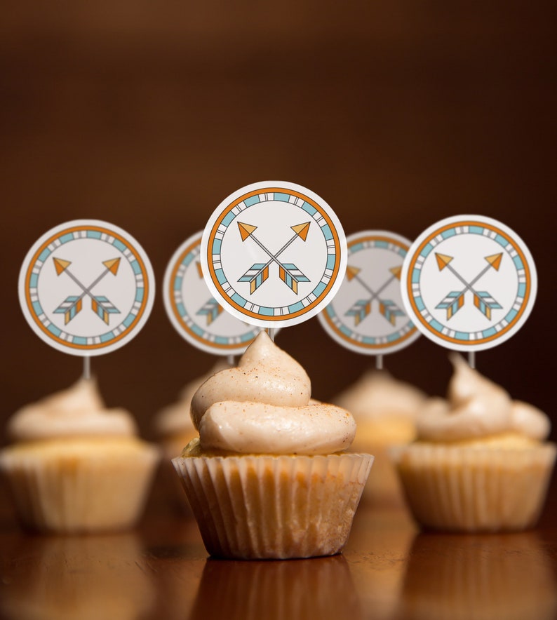 Tribal Cupcake Topper - INSTANT Download - Pow-wow Cupcake Toppers ...