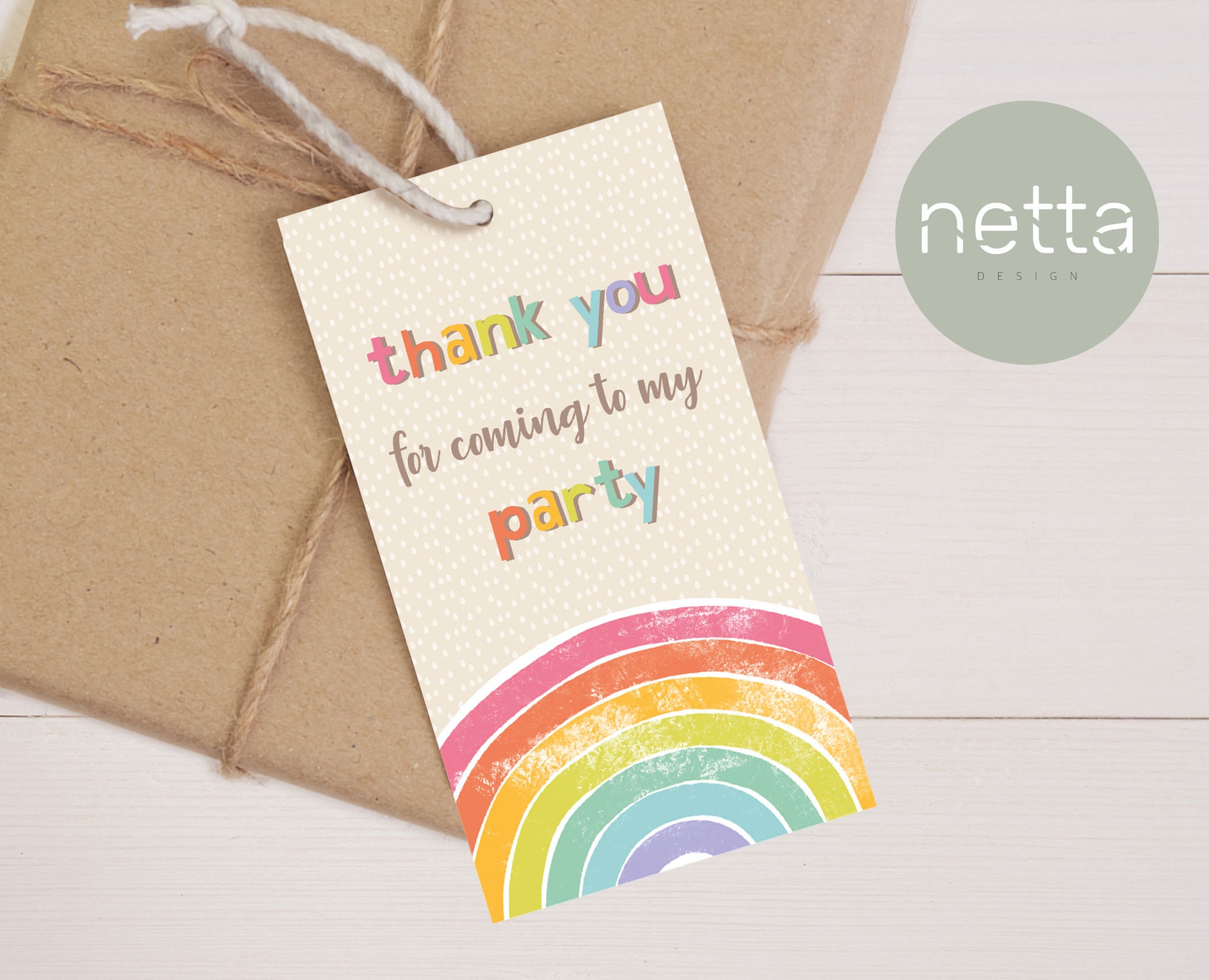 Colorful Rainbow Gift Tags, Thank You Tags Rainbow, Rainbow Birthday ...