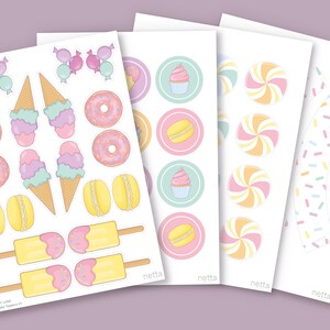 Sweet Birthday Cupcake Toppers Set, Sweet Shoppe Party, Candy Land ...