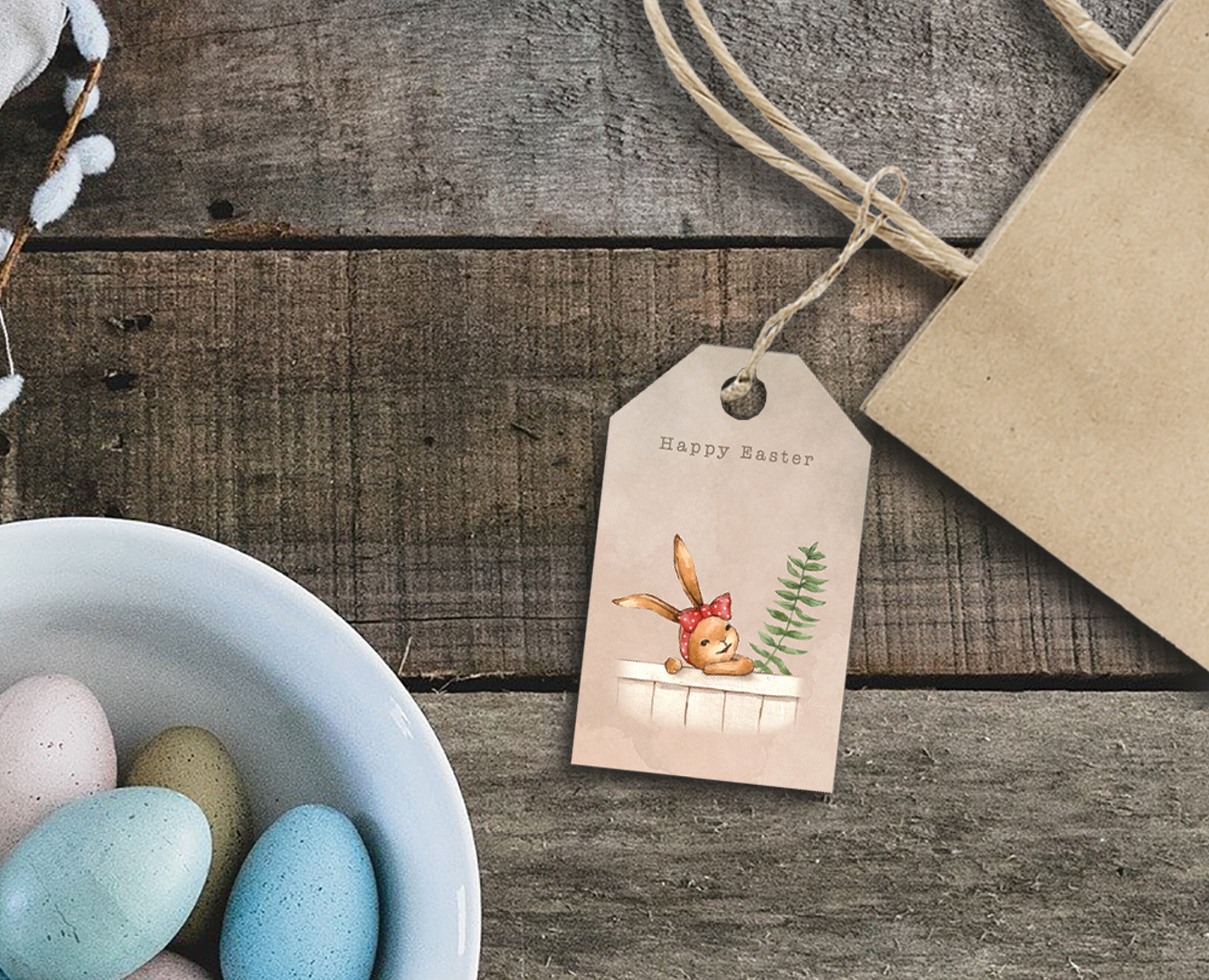 Printable Easter Bunny Gift Tags, Cute Easter Basket Tags, Easter ...