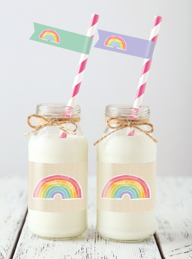 Rainbow Party Package Printable Rainbow Party Decor Rainbow - Etsy