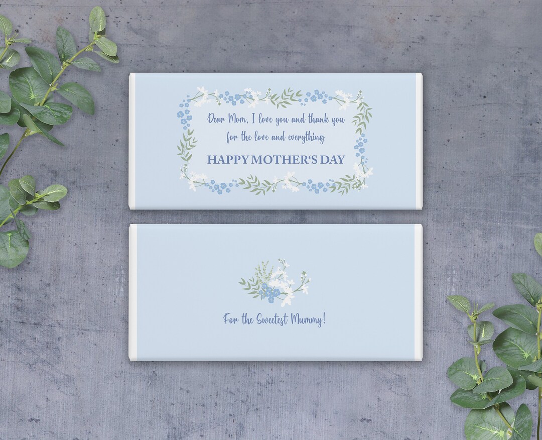 Mother's Day Chocolate Wrapper, Mothers Day Floral Wrapper, Mother's ...