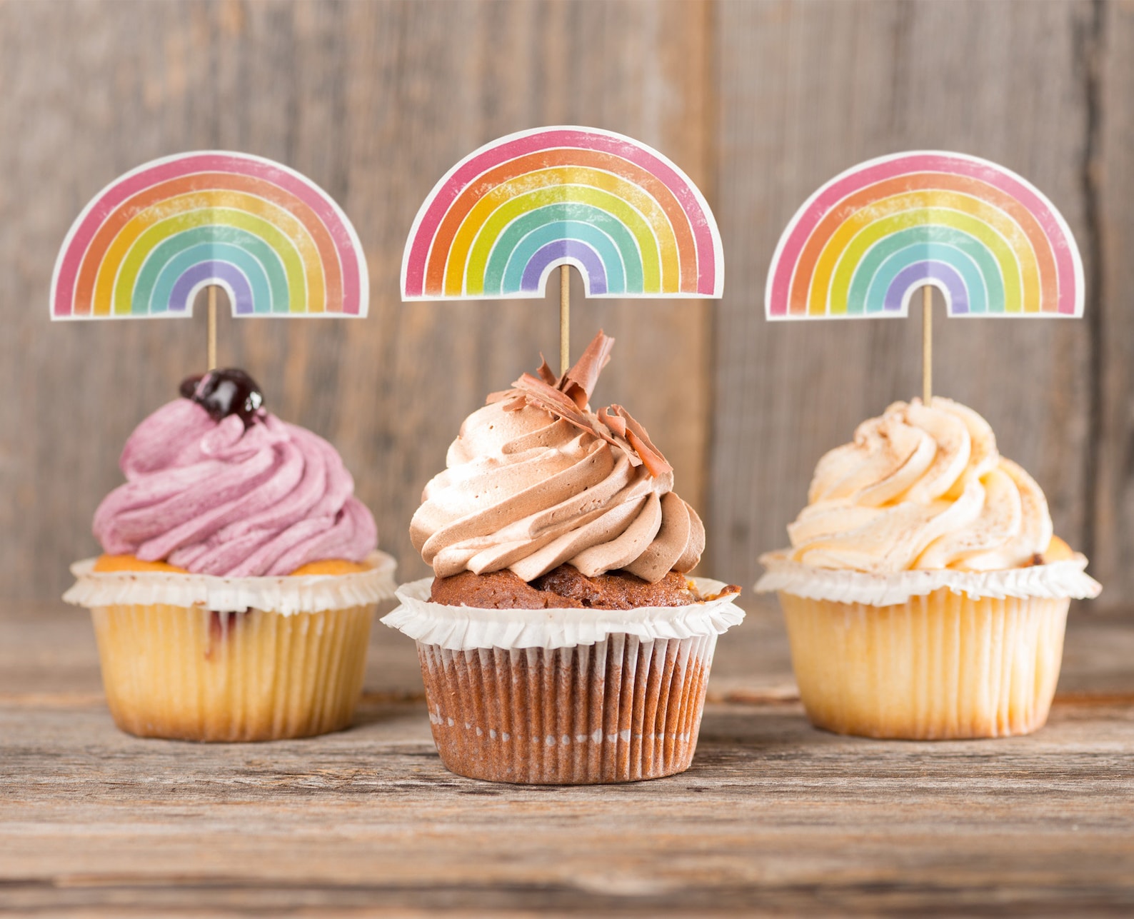 Printable Rainbow Cupcake Toppers, Cupcake Toppers for Rainbow Party ...