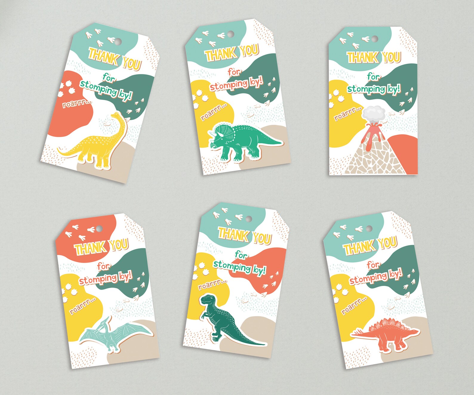 Printable Dinosaur Favor Tags, Dinosaur Birthday, Gift Tags, Dino Party ...