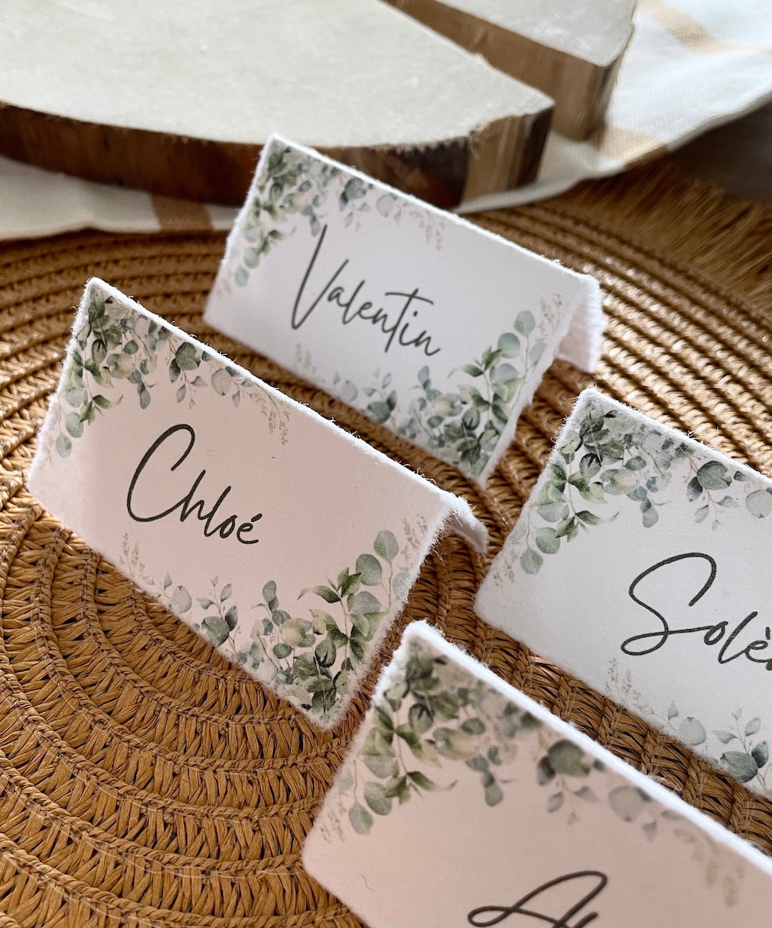 Customizable Floral Place Markers, Handmade for Weddings, Baptisms ...