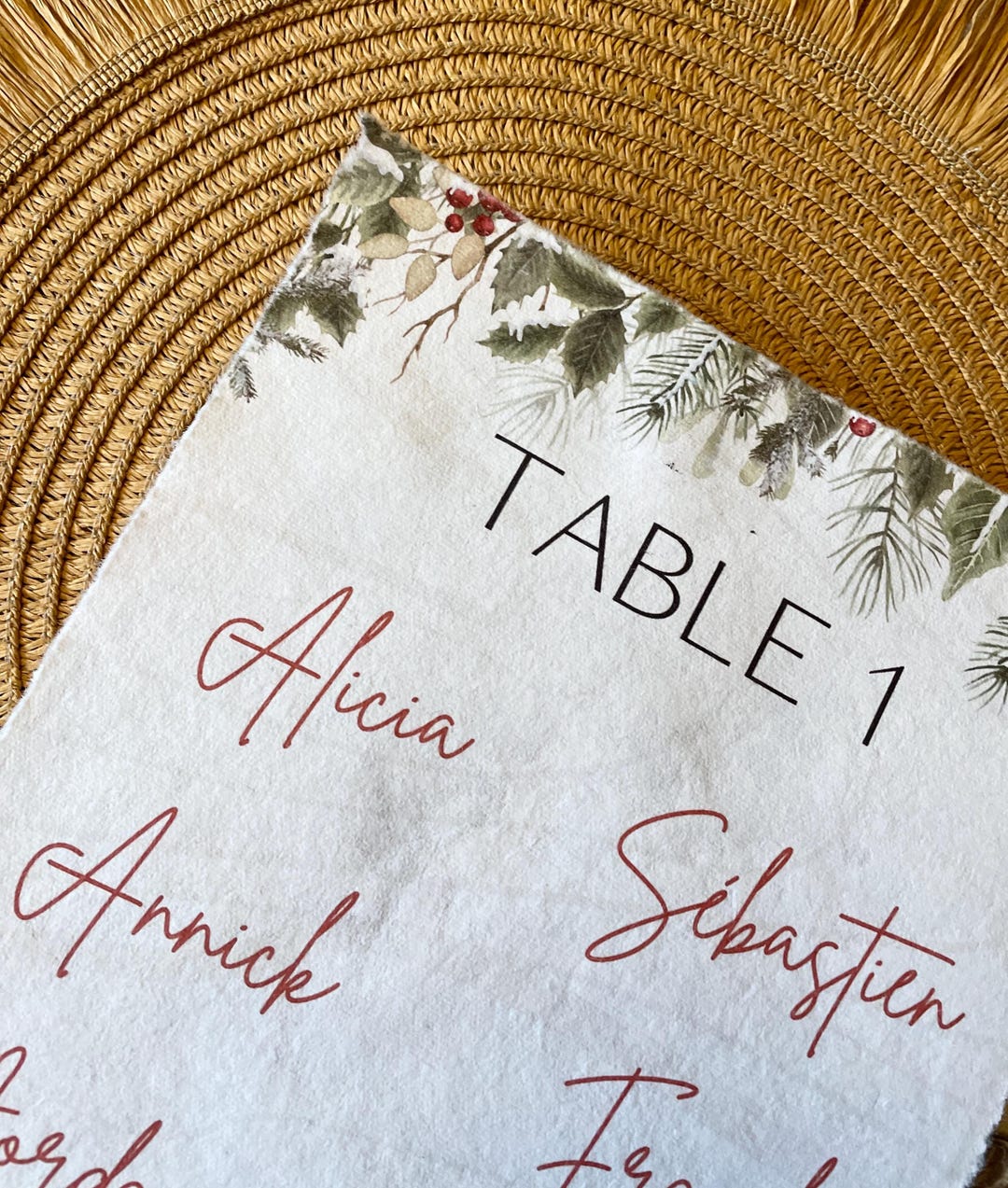 Table Plan Template on Recycled Paper in Winter Theme. A4, Wedding ...