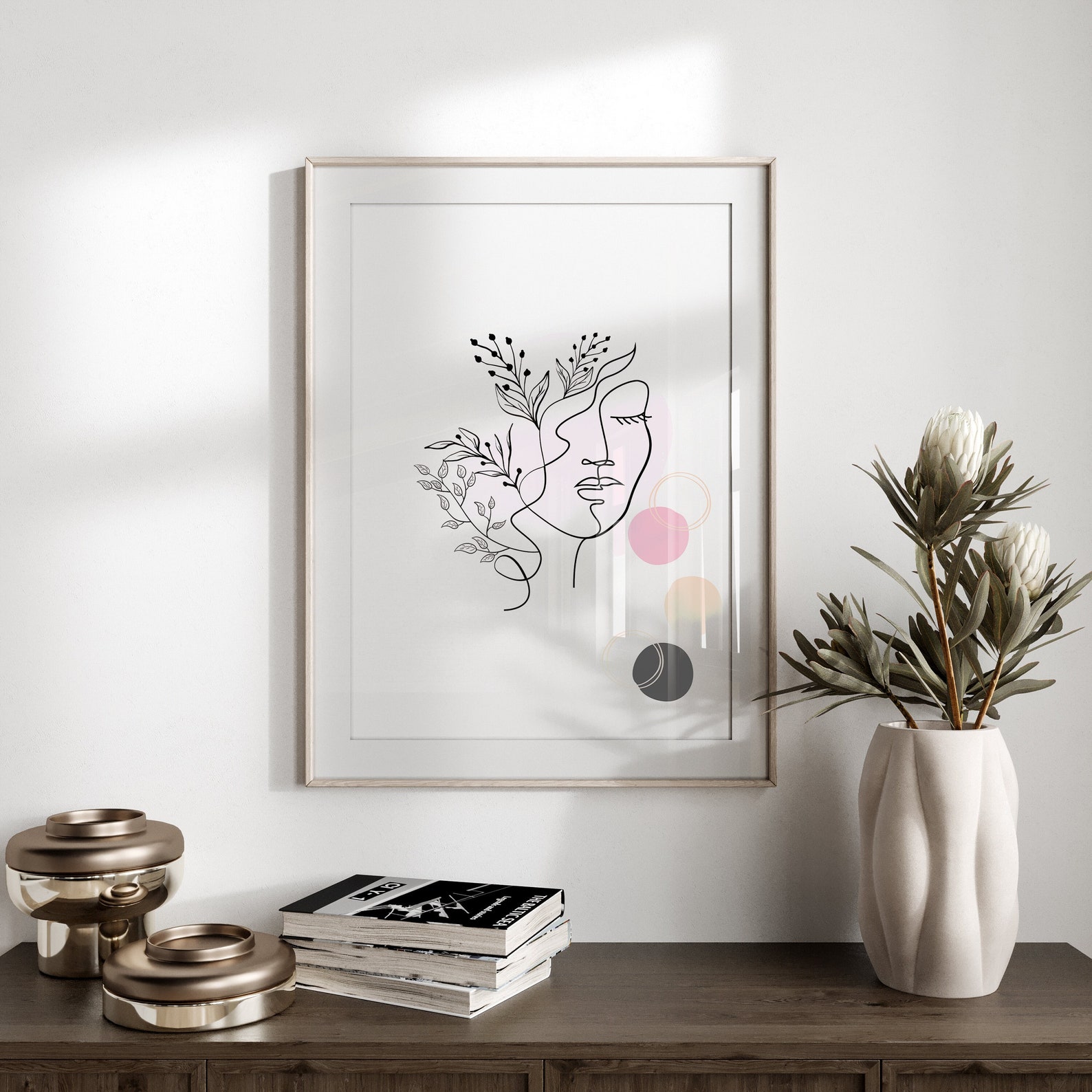 Preppy Room Decor Continuous Line Art Feminist Poster - Etsy
