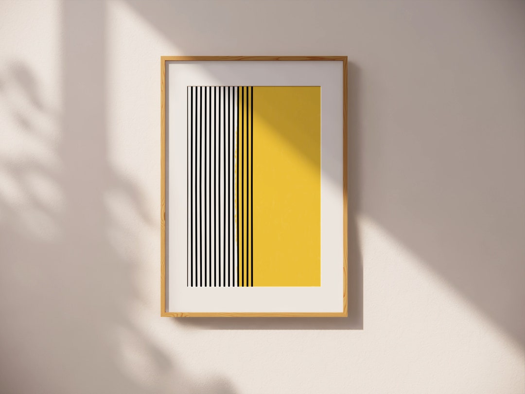 Mustard Wall Art, Mustard Yellow Decor, Funky Wall Art, Minimalistic ...