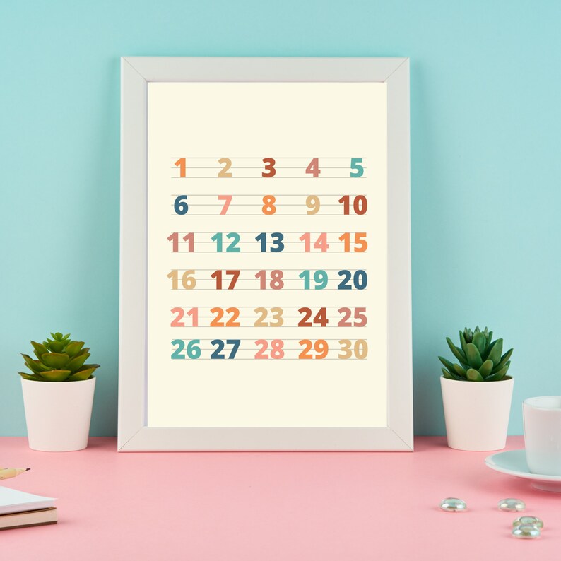Large Numbers Poster Preschool Posters Homeschool Posters - Etsy