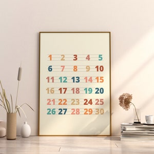 Large Numbers Poster Preschool Posters Homeschool Posters - Etsy