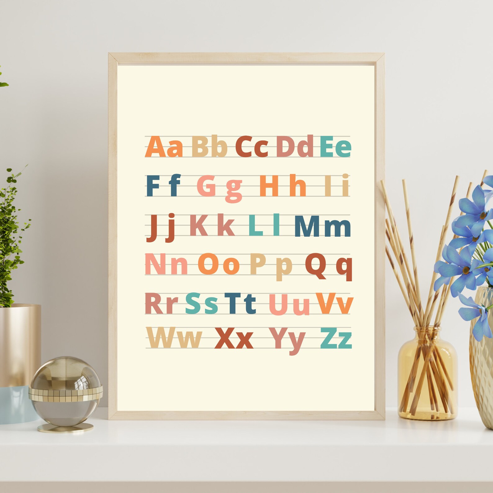 Alphabet Poster Boho Classroom Decor Educational Posters Abc - Etsy