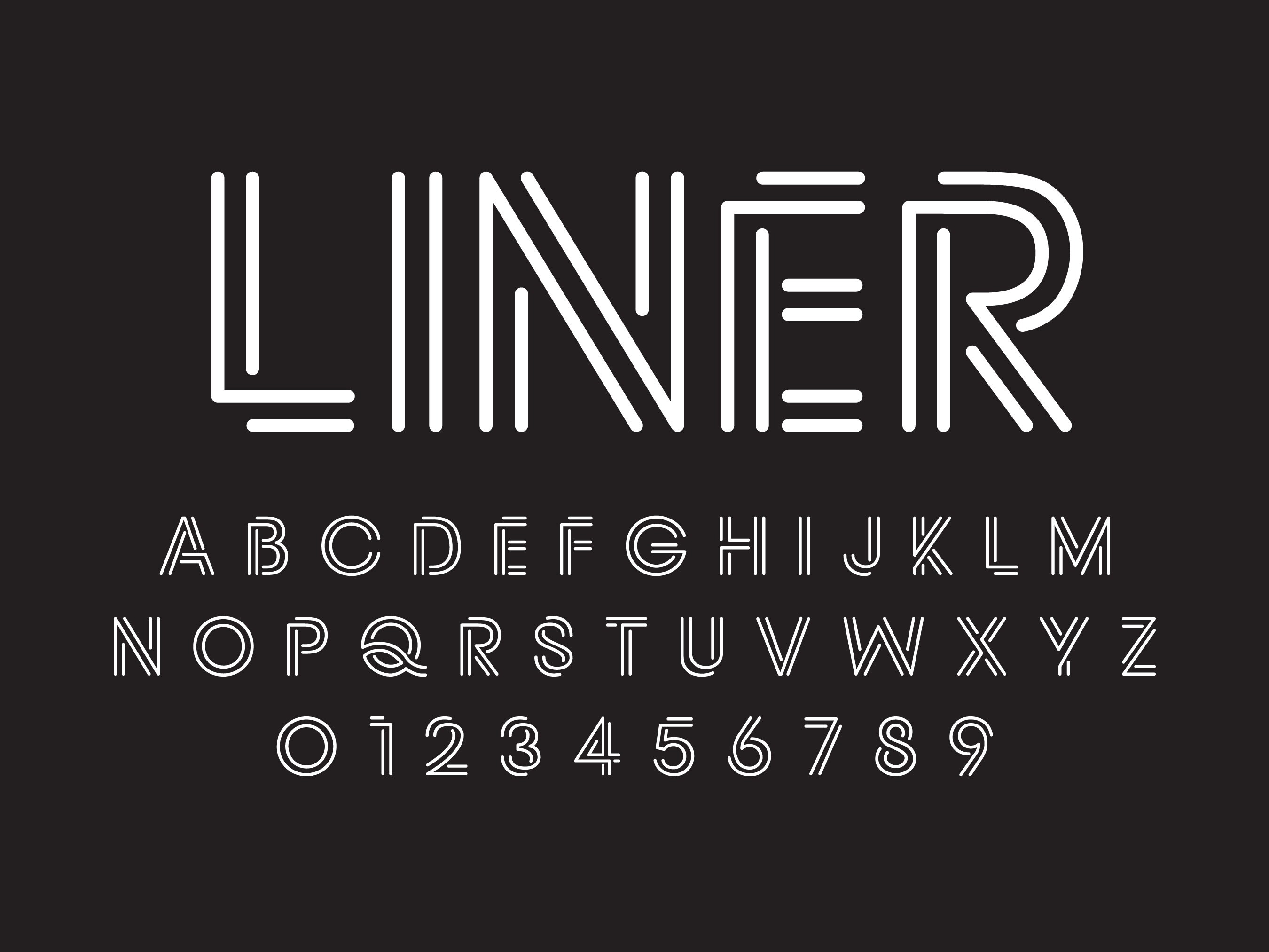 The Liner Line Drawing Modern Font, Designer Logo and Company Brand ...