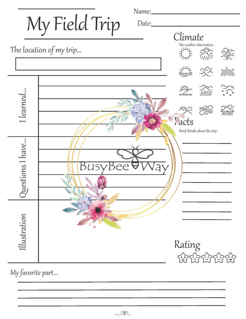 Field Trip Report | Black + White Template | Instant Download ...