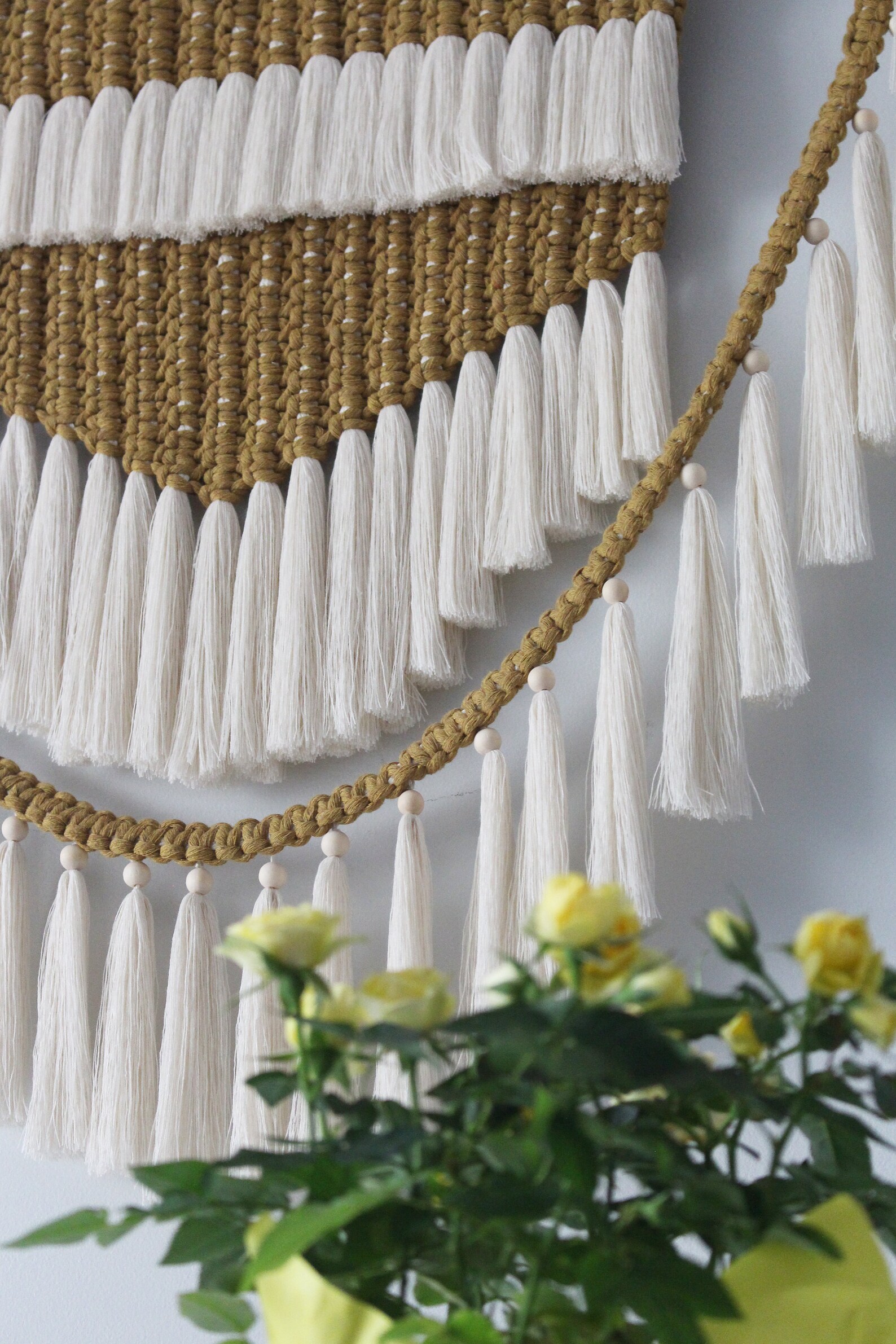 Large Macrame Backdrop Modern macrame wall hanging Boho | Etsy