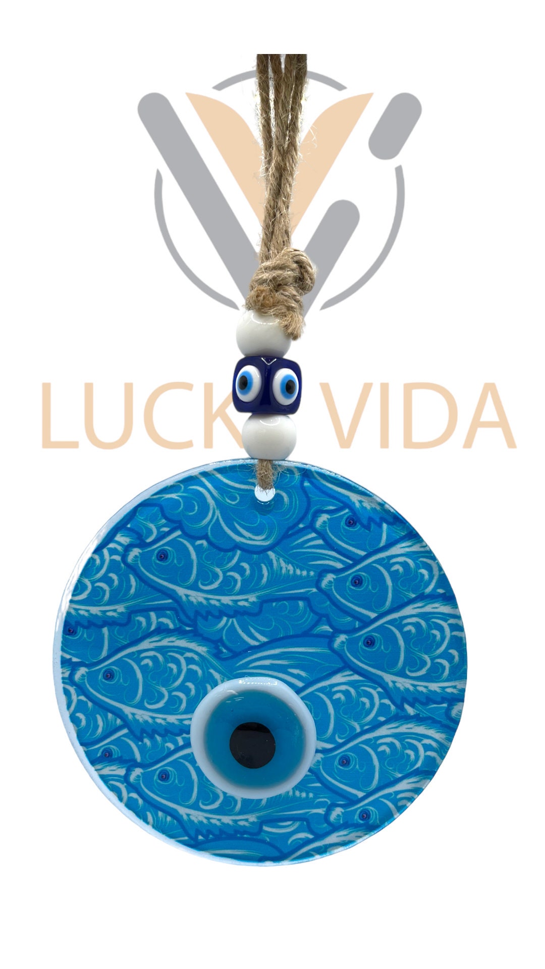 Glass Evil Eye Fish Home Decoration Wall 5 - Etsy