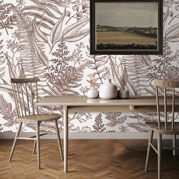 Botanical Wallpaper - Etsy