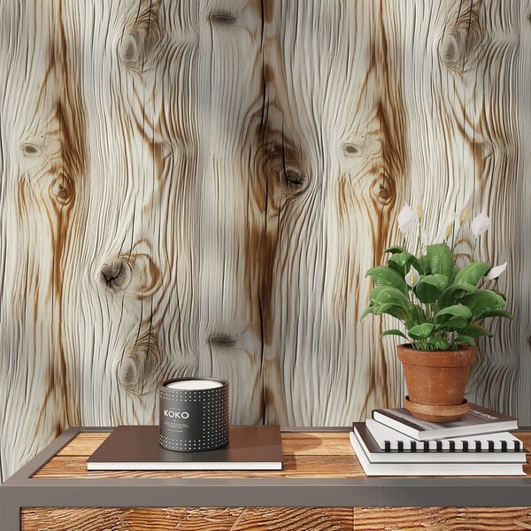 Wood Look Wallpaper - Etsy