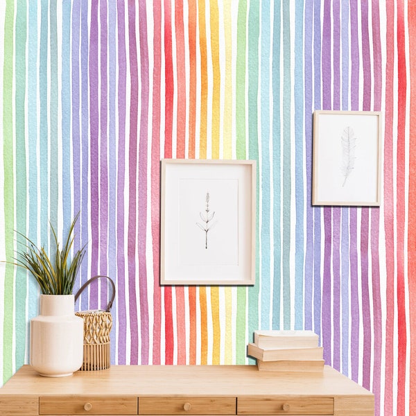 Vertical Stripe Wallpaper - Etsy