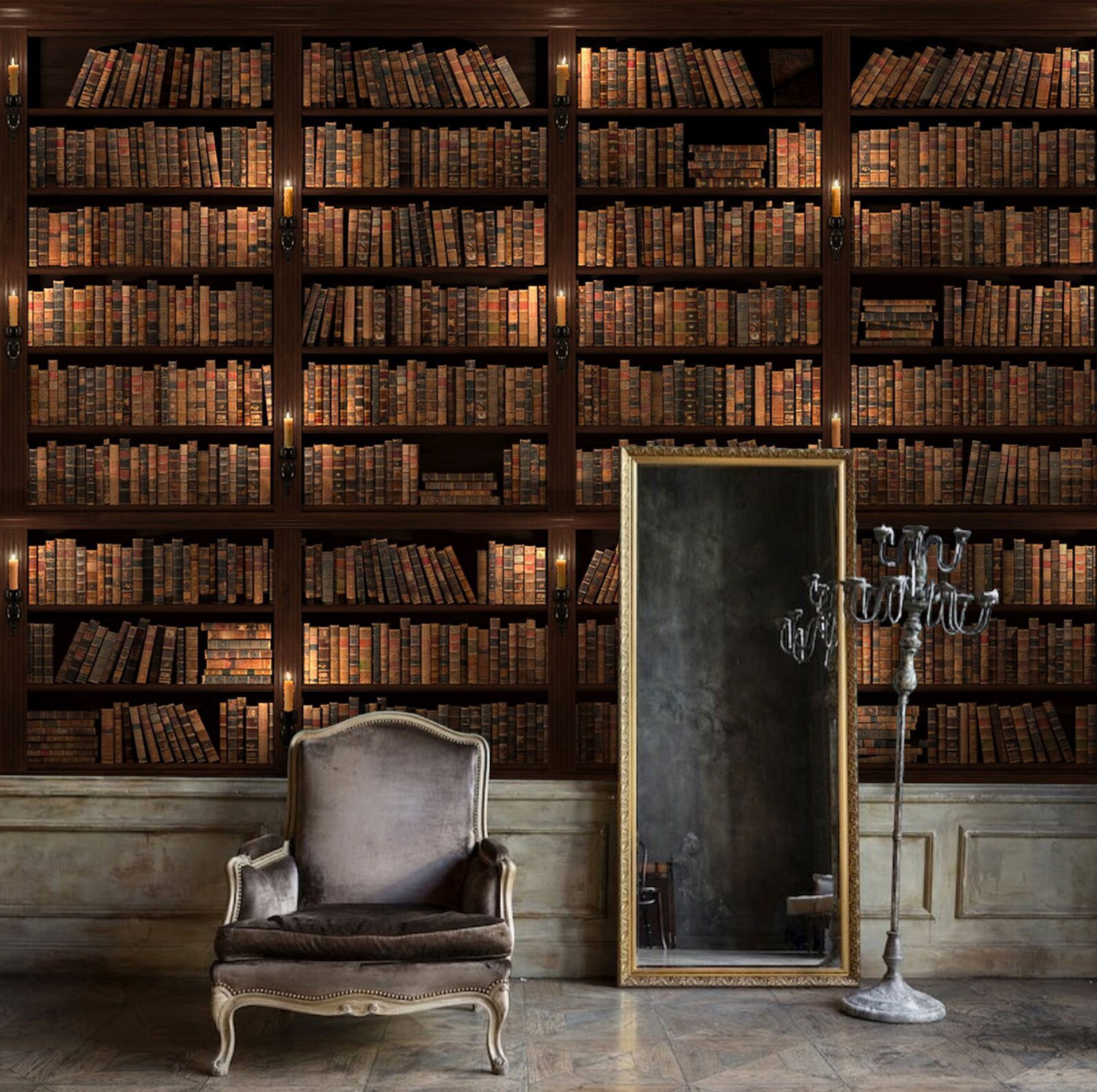 Library Book Pattern Wallpaper Bookshelf Background Office - Etsy