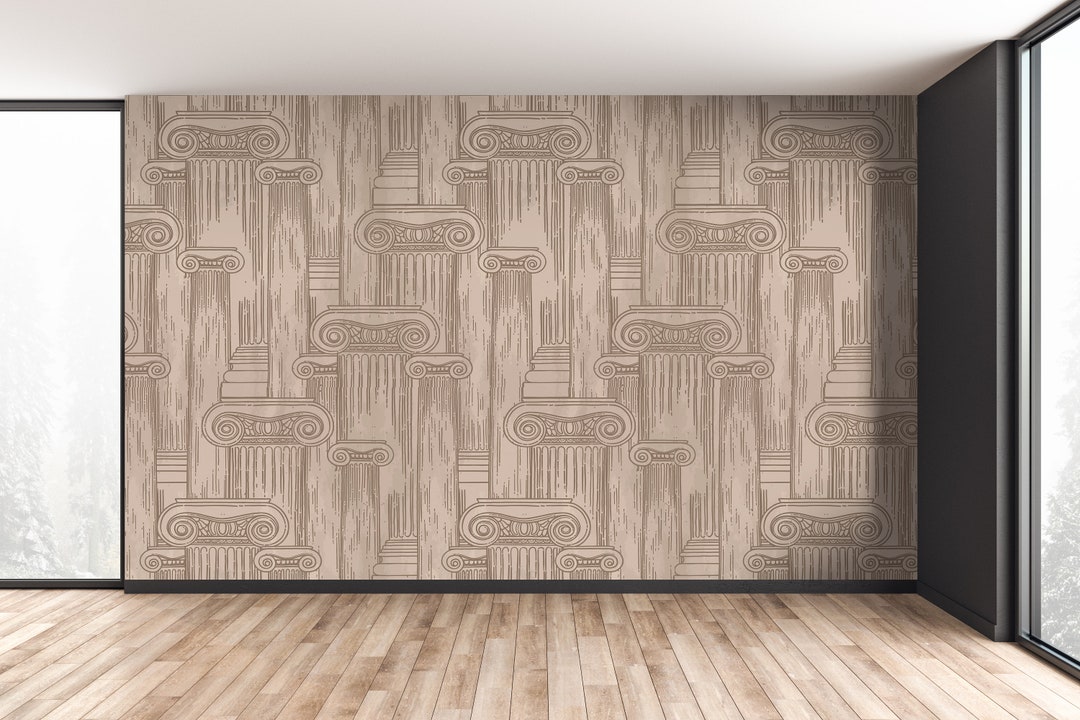 Ancient Columns Wallpaper, Peel and Stick Greek Style Wall Mural, Greek ...