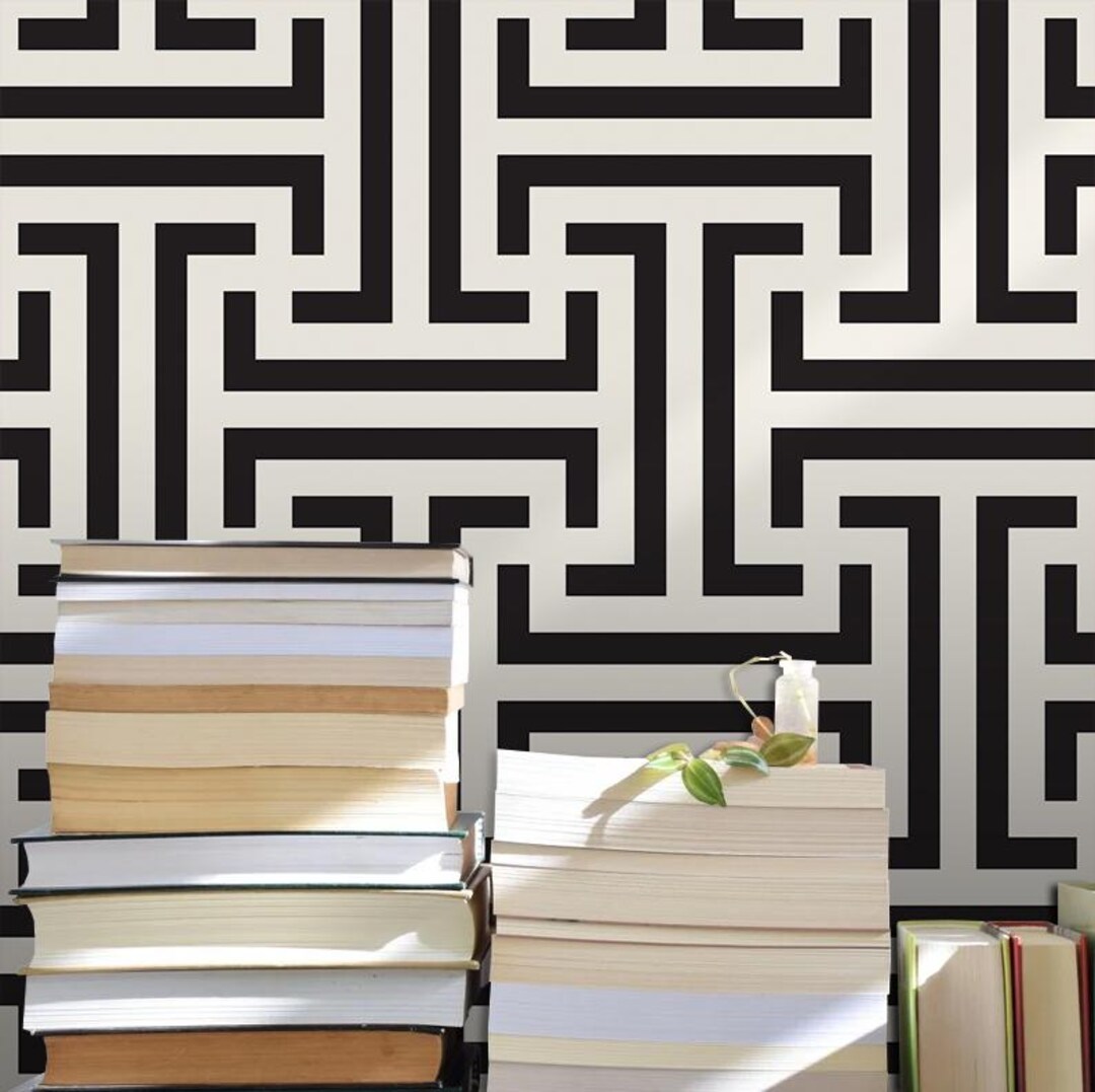 Geometric Tiles Wallpaper, Removable Peel and Stick Wallpaper, Office ...