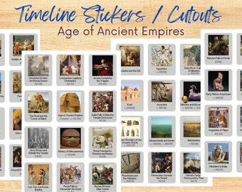 Timeline Stickers Cut Outs Printable Digital Classical - Etsy