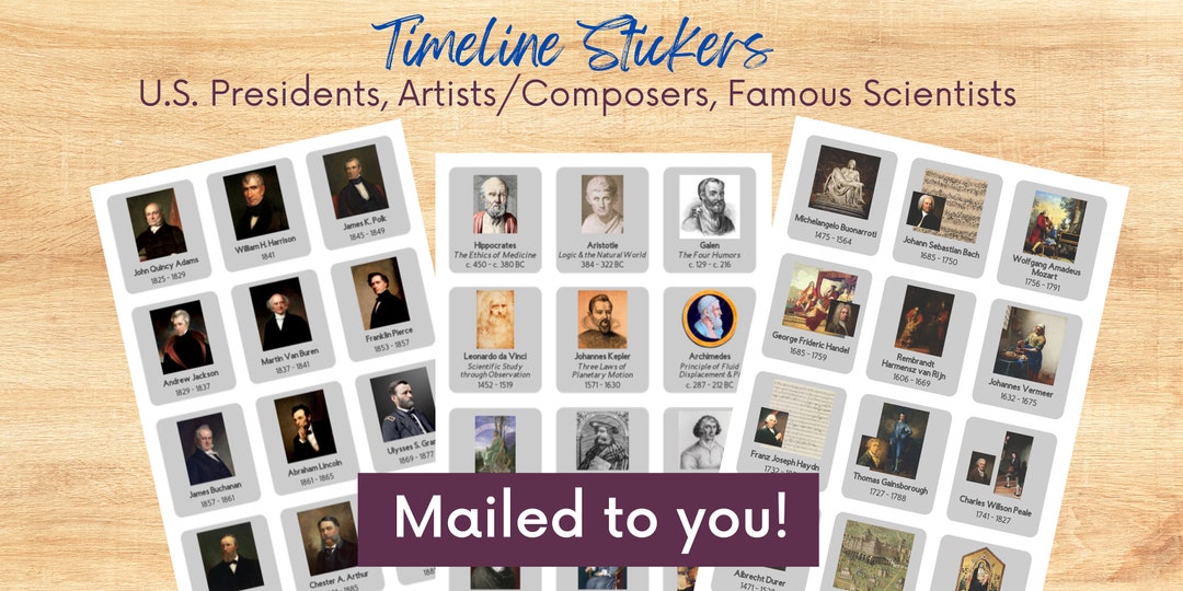 PHYSICAL Timeline Stickers Cut Outs Printed Classical Conversations ...