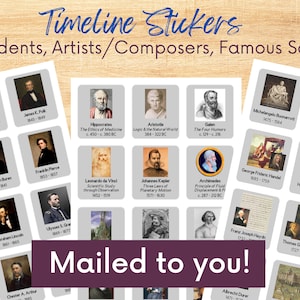 PHYSICAL Timeline Stickers Cut Outs Printed Classical Conversations ...