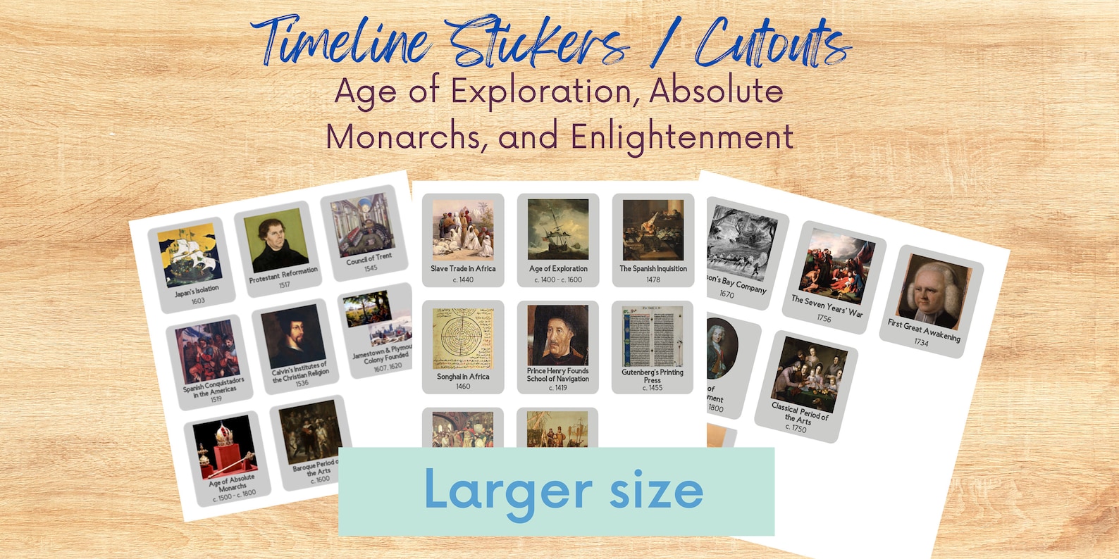 Timeline Stickers Cut Outs Printable Digital Classical Conversations ...