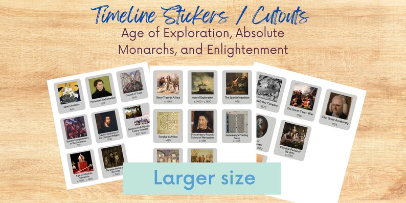 Timeline Stickers Cut Outs Printable Digital Classical Conversations ...