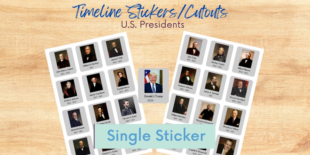 Trump 2024 Timeline Stickers Cut Outs Printable Digital Classical ...