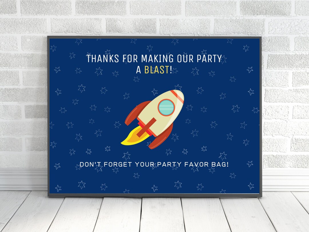 Space Kids Birthday Party Goodie Bag Sign - Etsy