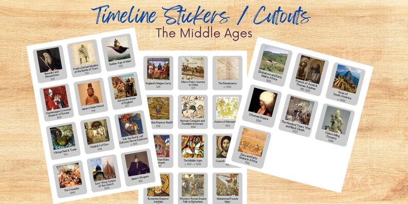 Timeline Stickers Cut Outs Printable Digital Classical Conversations ...