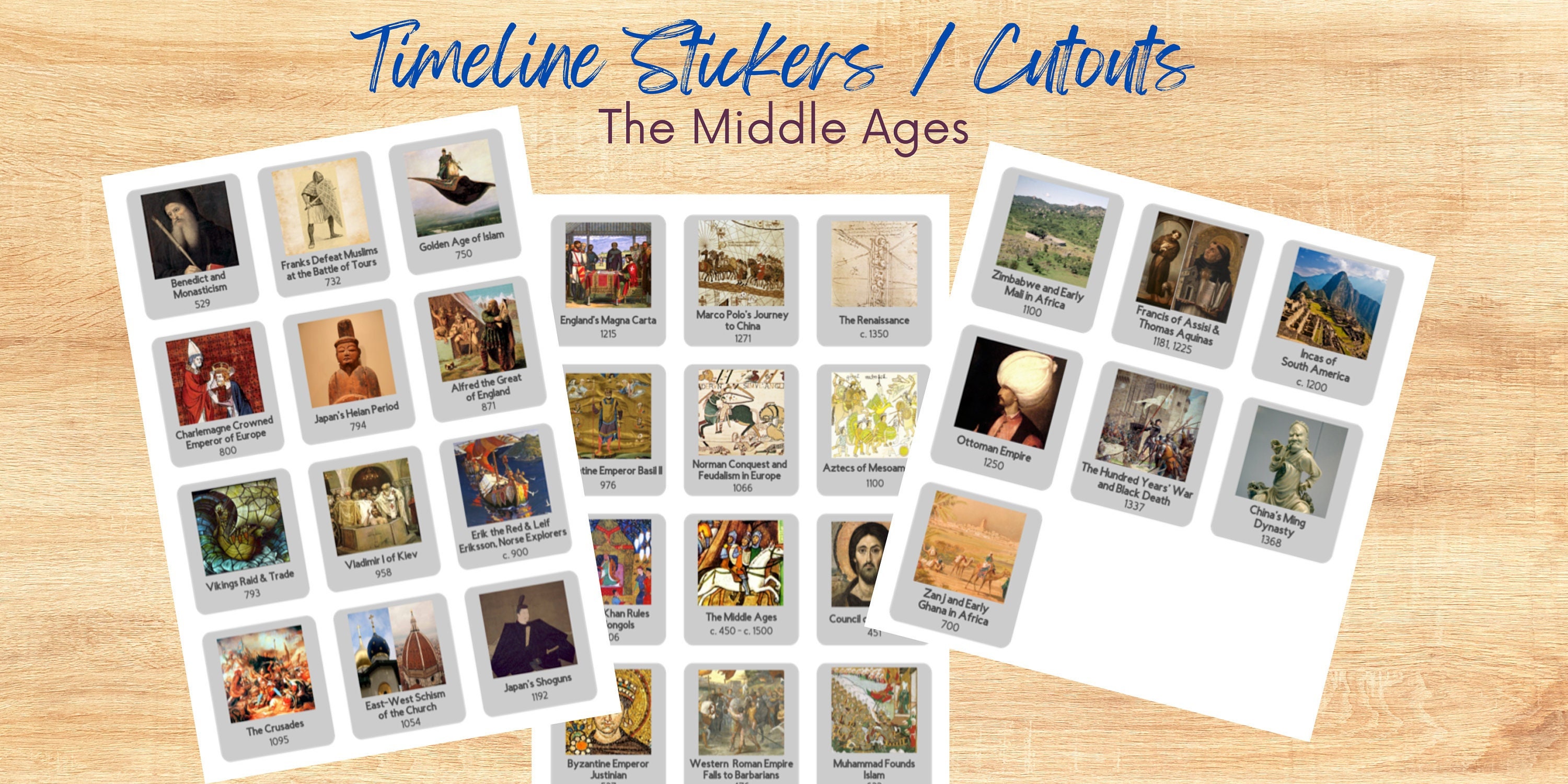 Timeline Stickers Cut Outs Printable Digital Classical Conversations ...