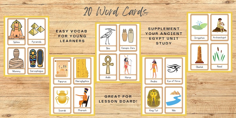 Ancient Egypt Kindergarten Vocabulary Flash Cards - Etsy