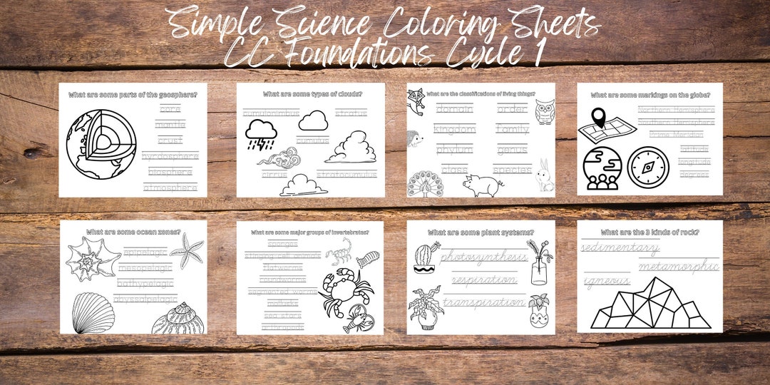 Classical Conversations CC Foundations Cycle 1 Science Coloring Pages ...