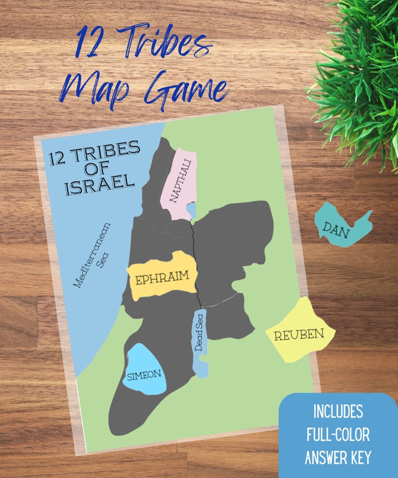 Twelve Tribes of Israel Map Worksheet Cutout Sunday School Christian ...