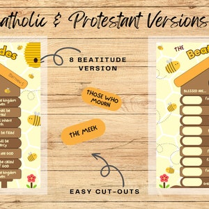 Beatitudes Cutout Printable Download Homeschool Bible Gospels Matthew ...