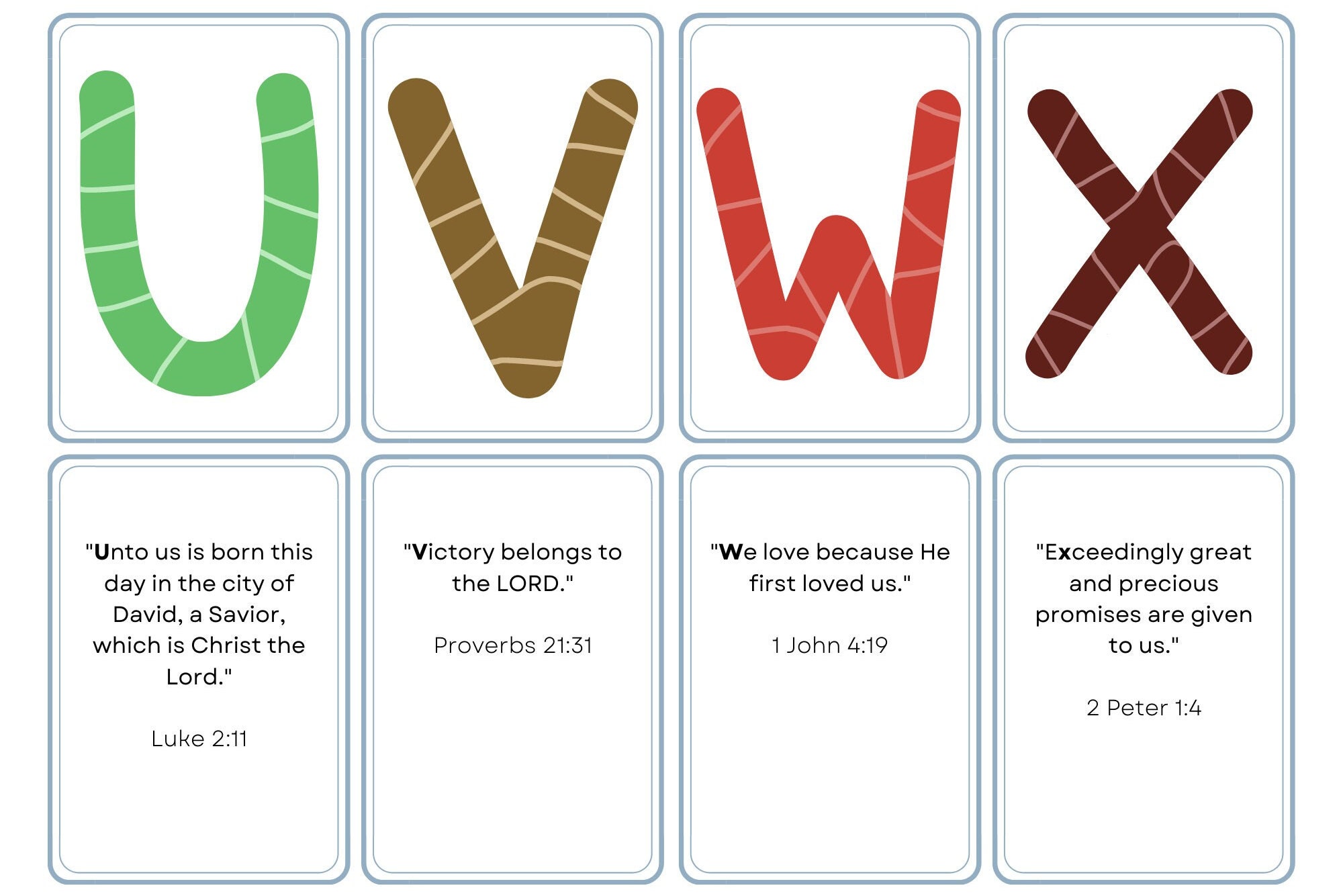 ABC Bible Memory Verse Cards for Kindergarten Young Kids - Etsy