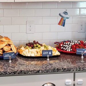 Space Kids Birthday Party Menu Food Cards - Etsy