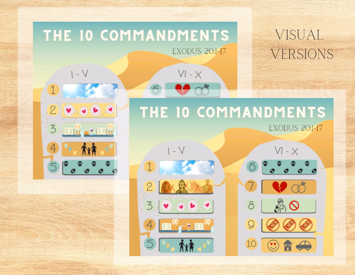 Ten Commandments Worksheet Catholic & Protestant Sunday School ...