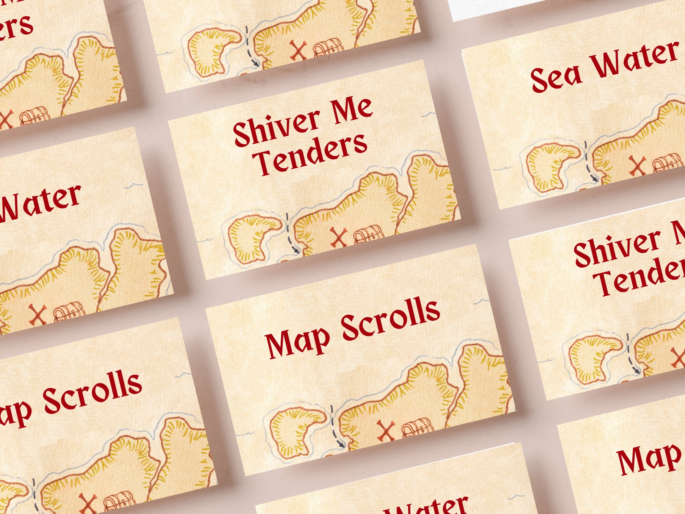 Pirate Party Food Menu Cards - Etsy