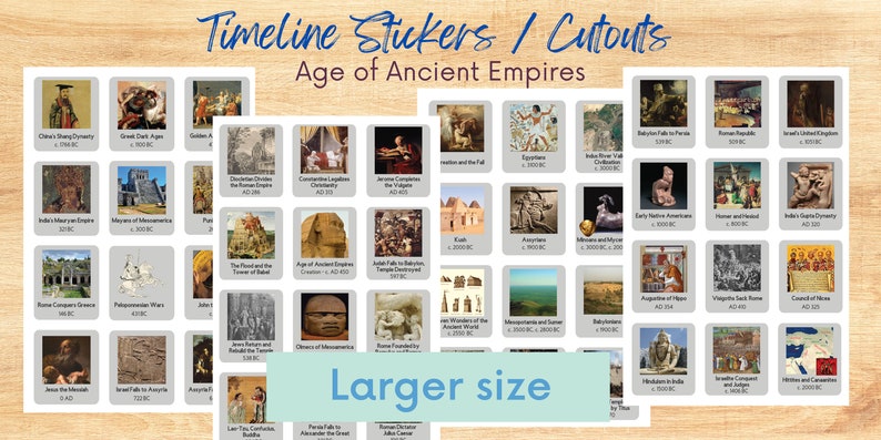 Timeline Stickers Cut Outs Printable Digital Classical Conversations ...