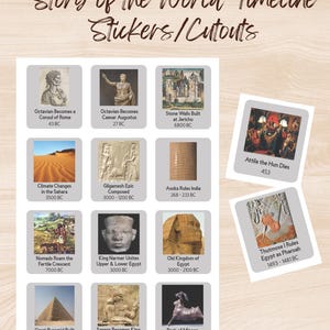 Timeline Stickers Cut Outs Printable Digital Story of the World Ancient ...