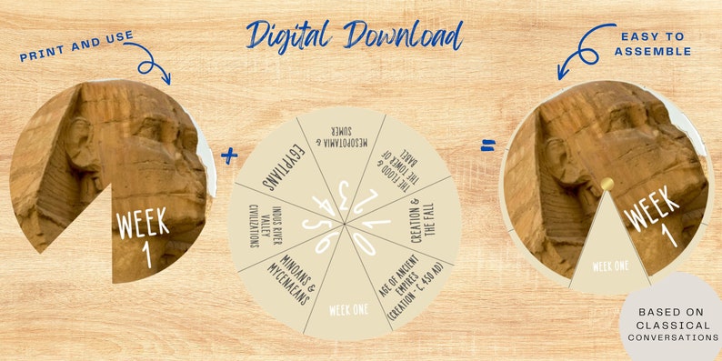 Timeline Memory Wheels Cut Outs Printable Digital Classical ...