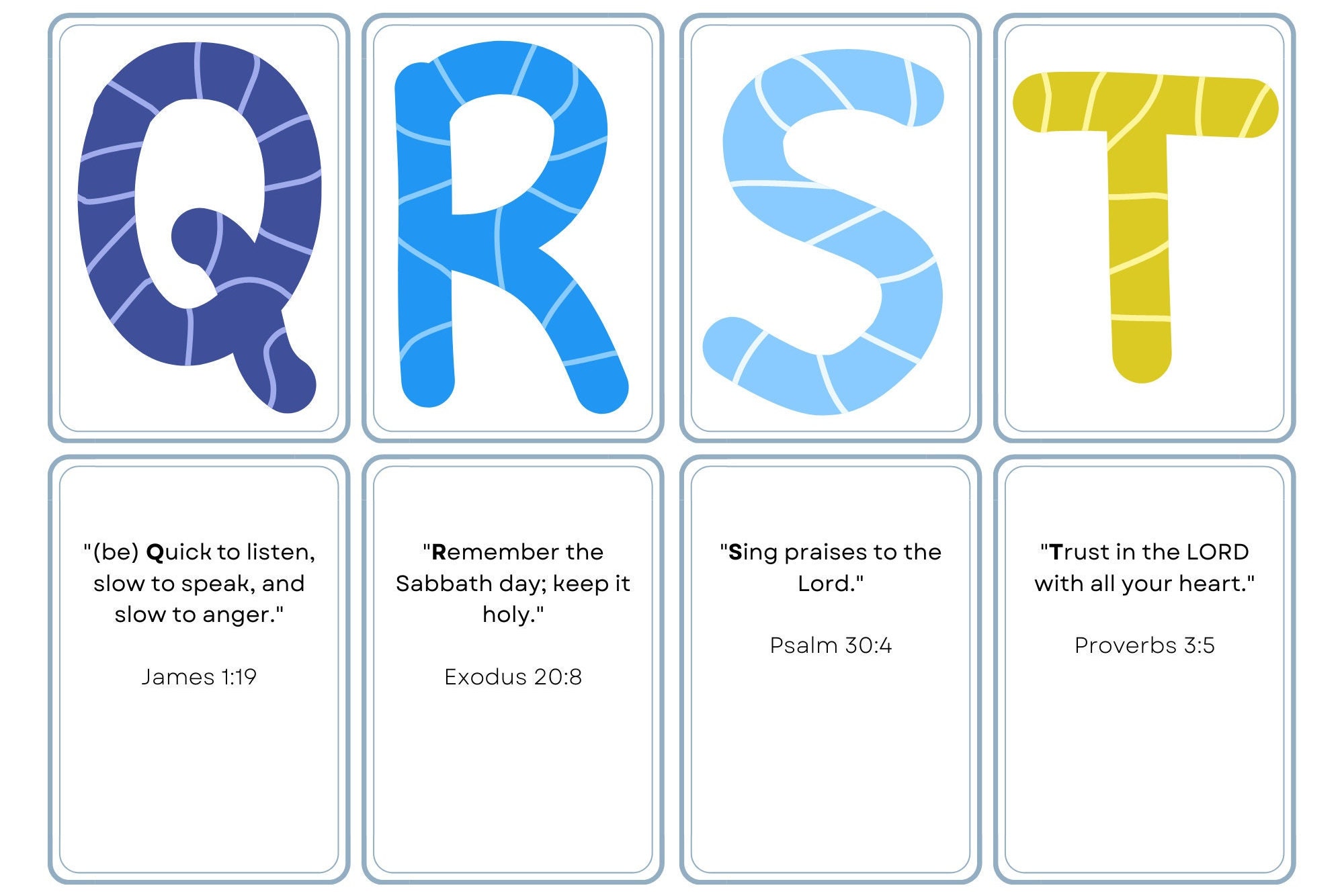 ABC Bible Memory Verse Cards for Kindergarten Young Kids - Etsy