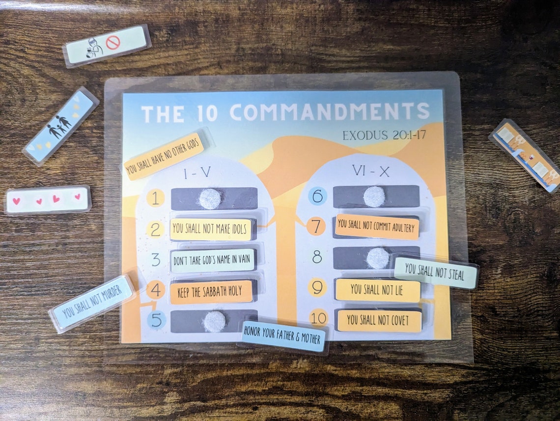 Ten Commandments Worksheet Catholic & Protestant Sunday School ...