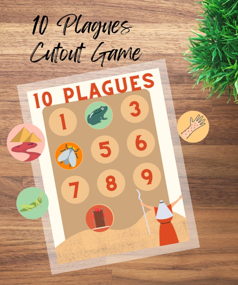 Ten Plagues Cut Out Printable Download Homeschool Elementary Bible ...