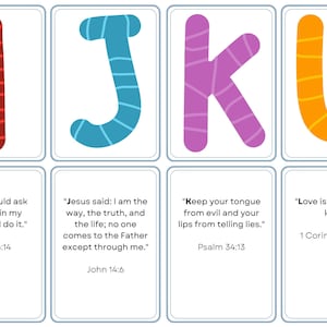 ABC Bible Memory Verse Cards for Kindergarten Young Kids - Etsy